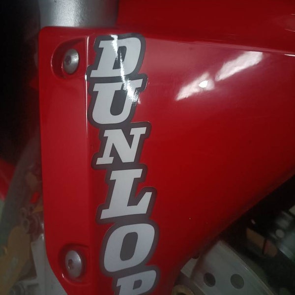 TP Vertical DUNLOP Stickers / Decals for Fork Front Mudguard X2 (150mm ...