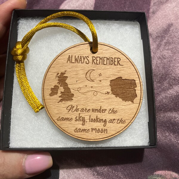 Personalised Under the Same Sky Christmas Bauble, Long Distance Best ...