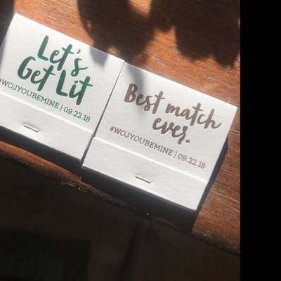 Let's Get Lit Custom Wedding Matchbooks Wedding Favor, Wedding Matche ...