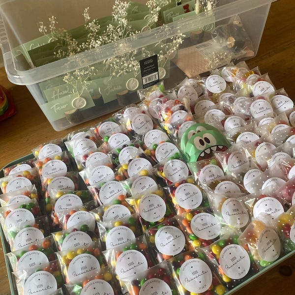 48 X Thank You Rainbow Birthday Stickers / Personalised Party Stickers ...