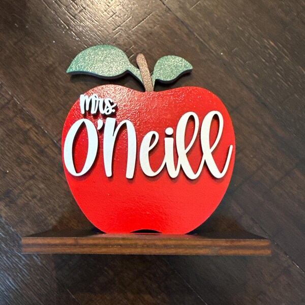 Personalized Apple Name Plate, Teacher Name Plate, Back to School ...