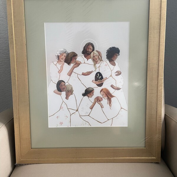 Kintsugi Christ Print: Mothers Art, Jesus Painting - Etsy