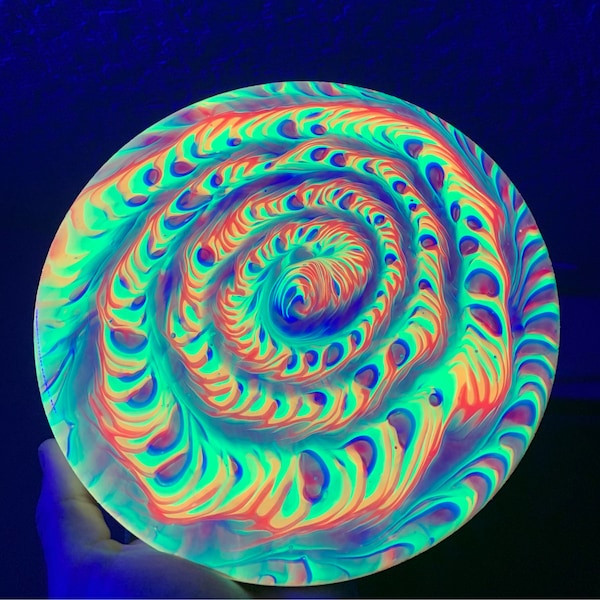 5" Mini UV Reactive Neon Circle Resin Art - Etsy