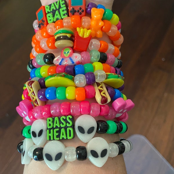 Alien Kandi Beads Glow in the Dark/uv Reactive Packs of 5, 10, 20, 30 ...