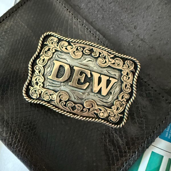 Trophy Western Belt Buckle - Custom Made - German Silver - Hand ...