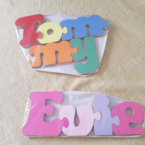 Name Jigsaw Personalised Childrens Puzzle Wooden Handmade Boys and ...