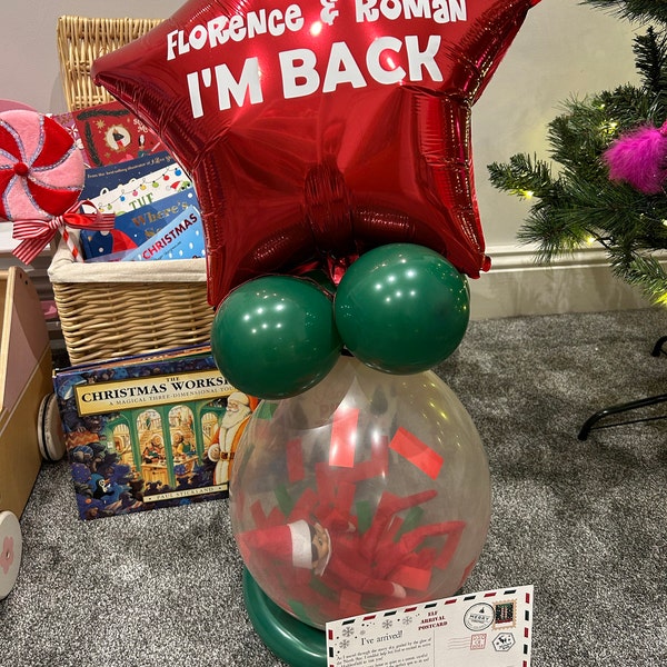 Personalised Elf Arrival Balloon Kit ELF BALLOON Elf POP Balloon - Etsy UK