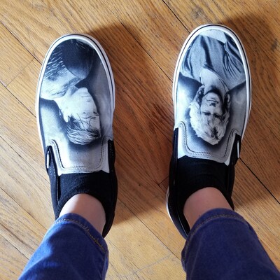Custom Point Break Inspired Black Slip on Vans keanu Reeves / Patrick ...
