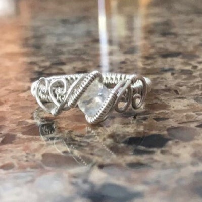 Moonstone Sterling Silver Wire Ring. Wire Wrapped Ring,unique Ring ...