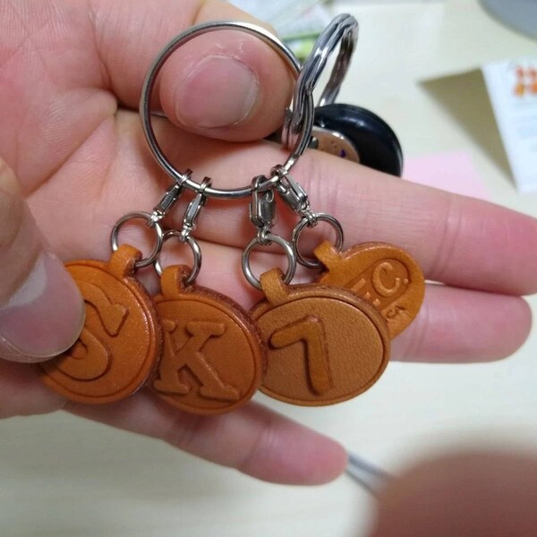 Alphabet/initial K Leather 3D Letter Personalize/custom/keychain/key ...