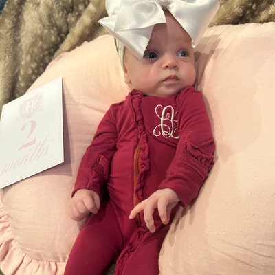 Watercolor Monogram Crest Baby Milestone Cards Baby Shower Gift Month ...