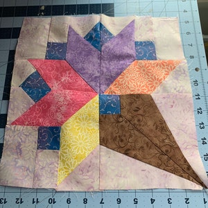 Star Center Log Cabin Quilt Block Pattern Download - Etsy