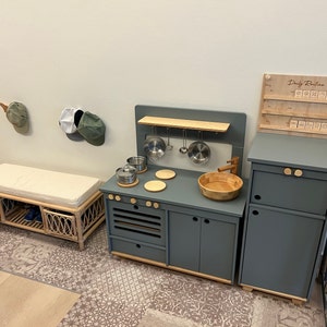 Dusty Blue Wooden Play Kitchen Kids Room Furniture - Etsy