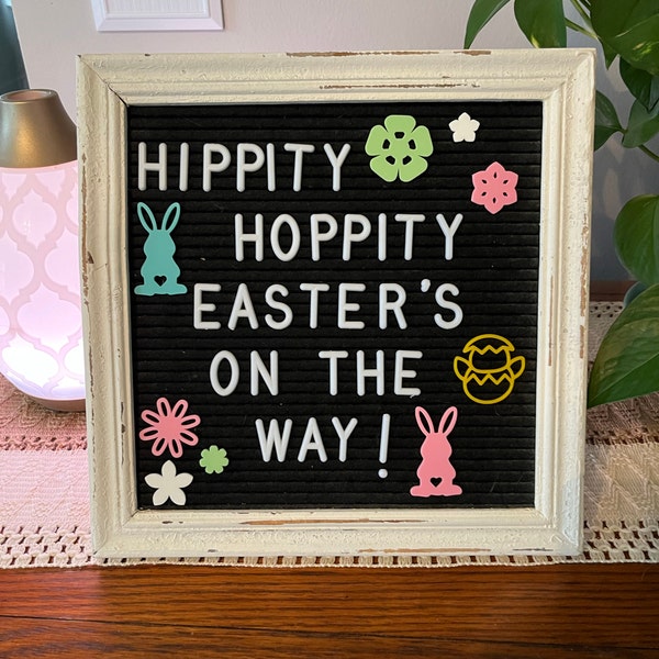 Bunny Letter Board Icons - Happy Easter - Rabbit, Hare, Pastel Easter ...