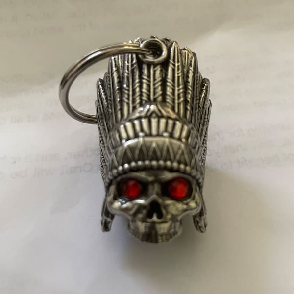 Indian Skull Diamond Bravo Bells, Ride Bell, Biker Gift, Good Luck ...