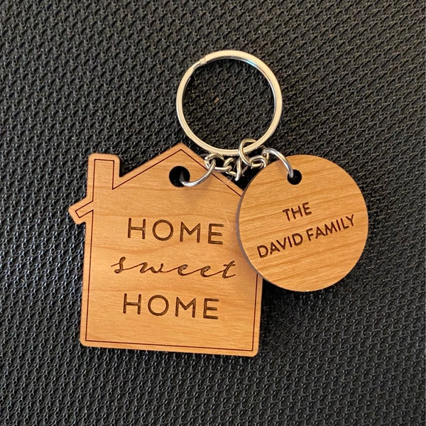 Personalized New Home Keychain, Home Sweet Home, Home Key Chain ...