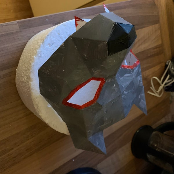 Papercraft WOLF Mask Animal 3D Low Poly Paper Mask DIY Cosplay ...