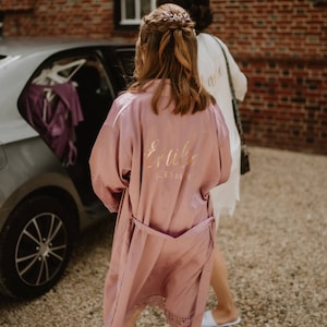 Personalised Bridal Robe Wedding Dressing Gown Brides Gift White Bridal ...
