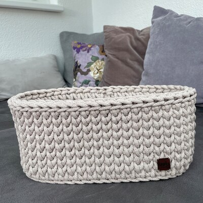 Rectangle Rope Basket Diaper Basket Crochet Storage Basket - Etsy