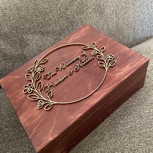 Box With Floral Frame and Name, Wooden Keepsake With Name, Personalised ...