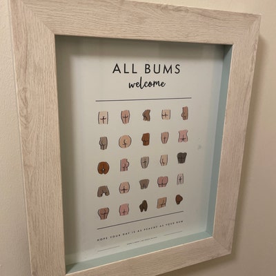 Funny Bathroom Art, All Bums Welcome, Cute Bathroom Butts, Bum Collage ...