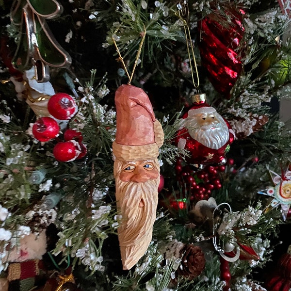 Hand Carved Basswood Santa - Etsy