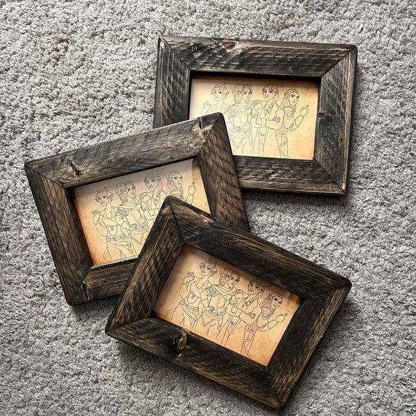 5x7 Rustic Farmhouse Complete Stained Frame With Rope Effect ...