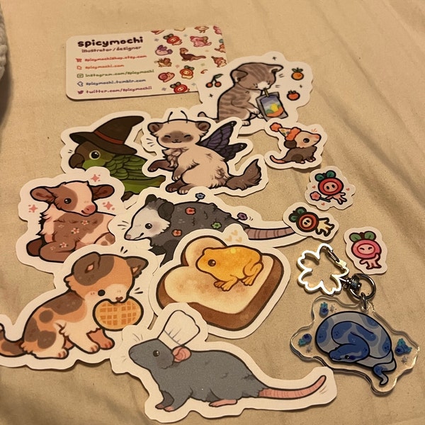 Waffle Cat Sticker / Cat Sticker / Kitten Sticker / Cute Animal Sticker ...