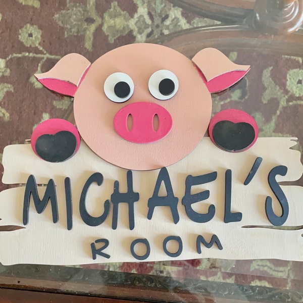 Baby Pig Name Sign + Light Switch Cover - Ai, SVG, PDF, DXF - Digital ...