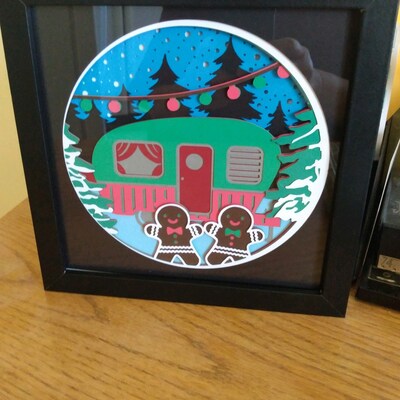 Christmas Gingerbread Camper 3D SVG Layered Shadow Box RV Glamping ...