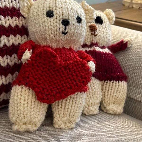 Bear Knitting Pattern, Bjorn the Bear Knitting Pattern, Beginner Knit ...