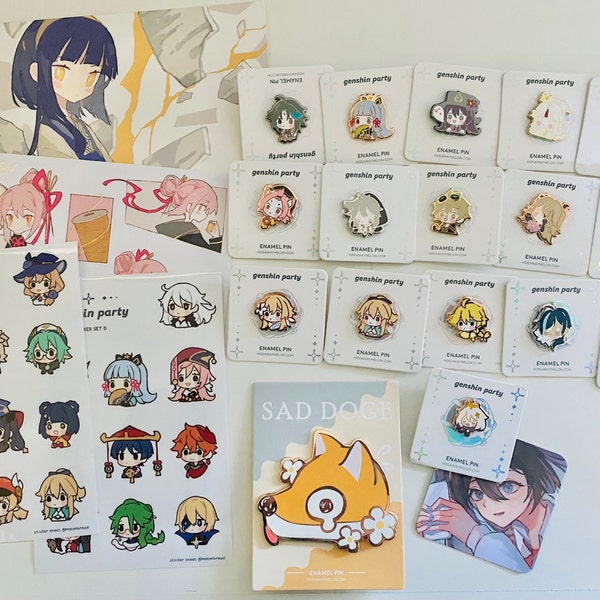 GACHA Genshin Party Chibis - Hard Enamel Pins (SET A) - Etsy