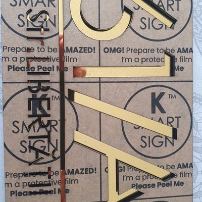 K Smart Sign Bellissima H1 Laser Cut Matt White & Silver Mirror ...