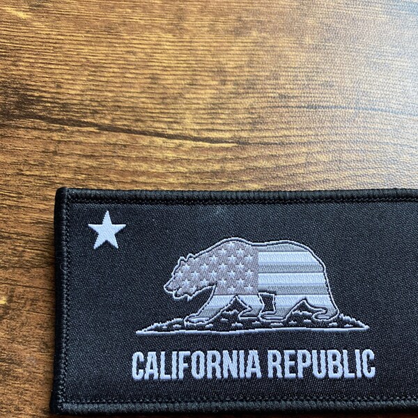 Patriotic California Republic Flag - Tactical Embroidered Morale Patch With Hook and Loop ...