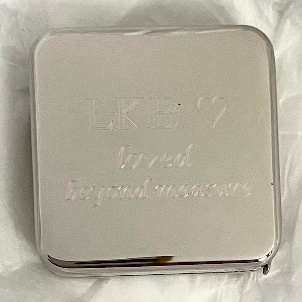 Square Polished Silver Measuring Pocket Tape (3 Feet) - Engraved Gifts ...