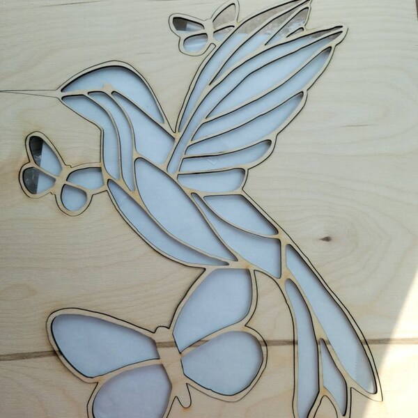 PEACOCK - Baltic Birch Resin Inlay Panel - Etsy