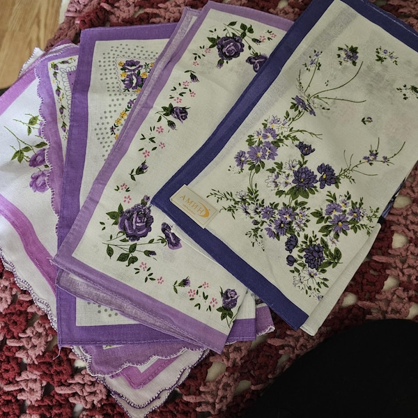 Set of 6 New Vintage Style Floral Handkerchiefs! Every Assortment is ...