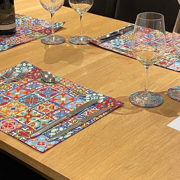 Mediterranean Style Placemats | Placemats Set of 2, 4, 6 | Placemats ...