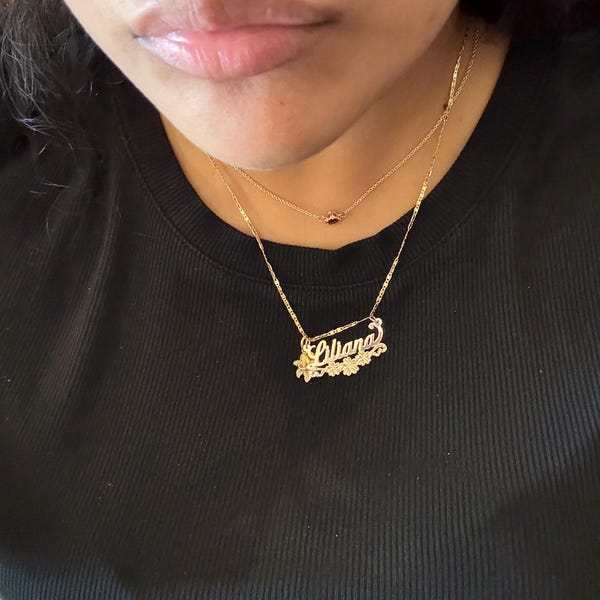 Mini Gold Underlined Heart Nameplate - 10K or 14K Solid Real Gold ...