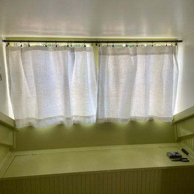 Pleated Lynn Block Print Cafe Curtain Tier Curtains Kitchen - Etsy