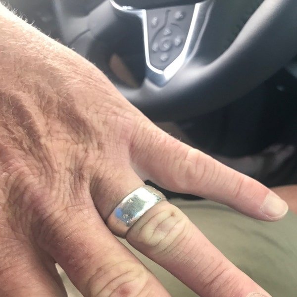 Oxidized Titanium Wedding Ring | Hand Forged | Hammered Ring | Rustic ...