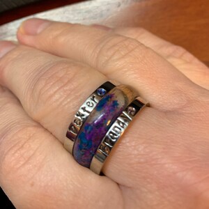 Engraved Stacking Ring Custom Silver Stainless Steel | Etsy