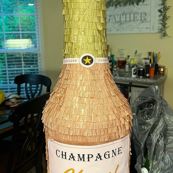 Champagne Bottle Pinata 3D. 28in Tall. Party Decoration Supplies ...