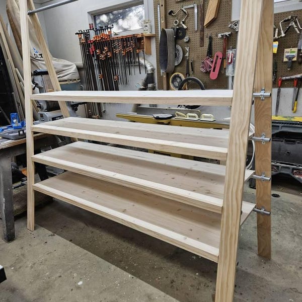 DIY Collapsible Clothing Shelf Plans | Craft Fair Shelf Tutorial | How ...