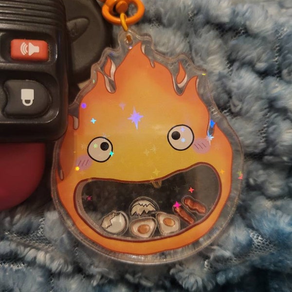 Fire Spirit Shaker Keychain | Castle Demon Acrylic Charm | Anime Kawaii ...