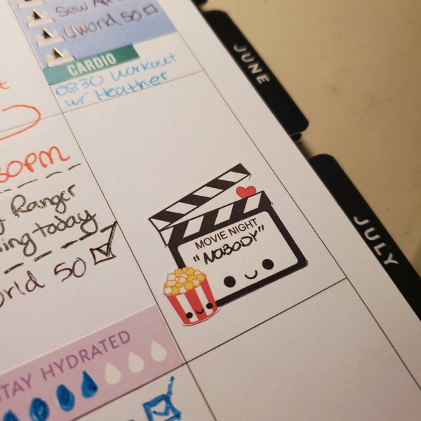 Happy Movie Popcorn Tracker Write-in Reminder Cute Kawaii Planner ...