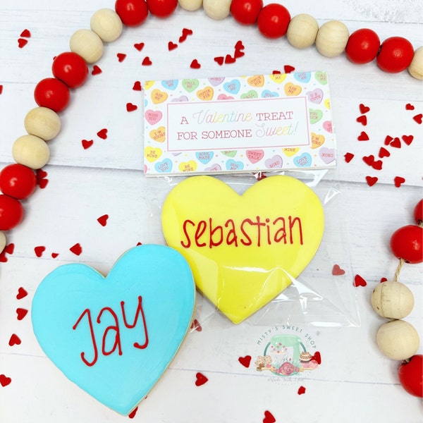 Instant Download Valentine's Day Bag Topper, Printable Candy Heart ...