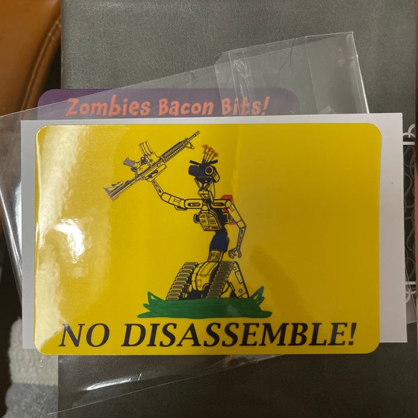 NO Disassemble Johnny 5 - 80’s Movie Gadsden Flag -vinyl Sticker ...