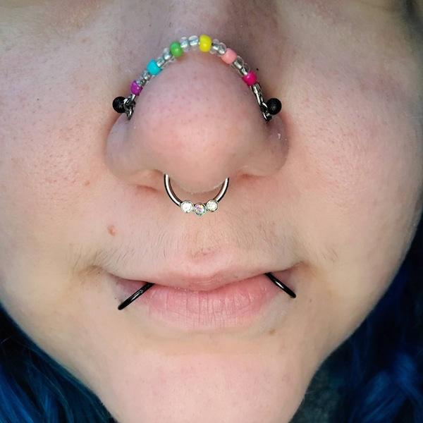 Rainbow Nose Chain, Nostril Chain, Nose Chain, Piercing Chain, Nose ...
