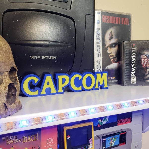 Capcom Video Game Logo Sign 8.25in (3D Printed, Man Cave, Game Room ...